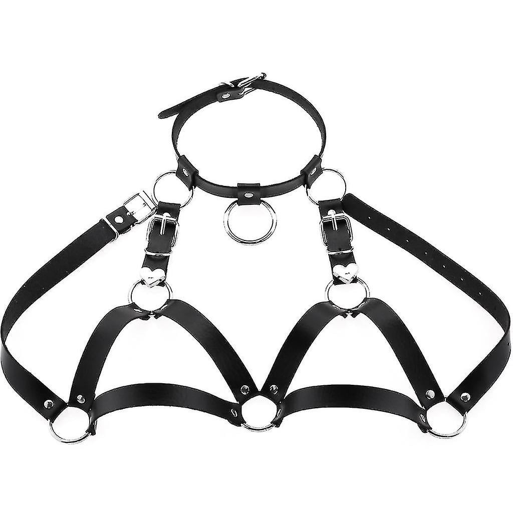 Punk Cupless Bra Harness Bra Top Chest Bracket Brachain Leather Bra ...