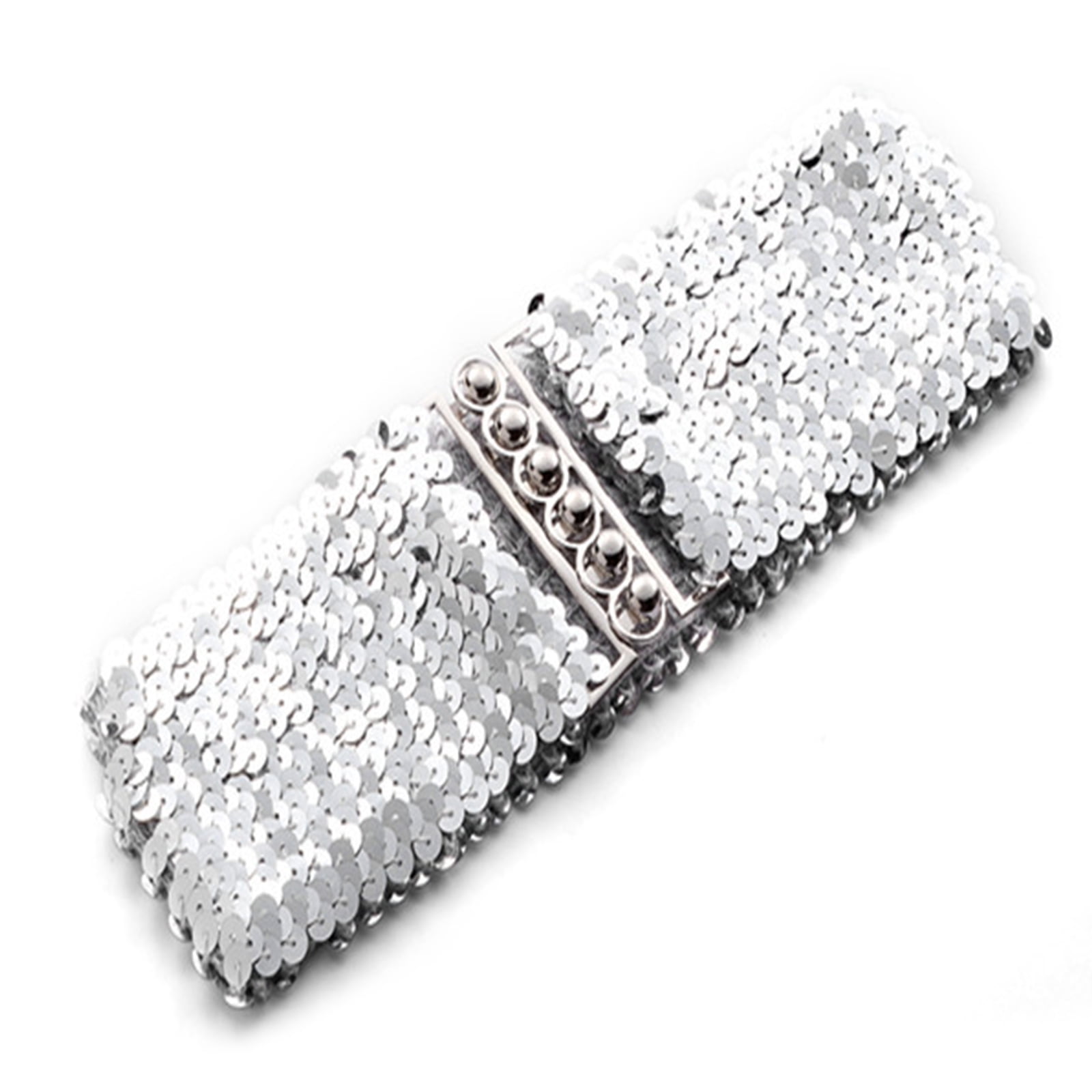Punk Elastic Belts Woman Locomotive Full Sequins Waist Belts Western ...