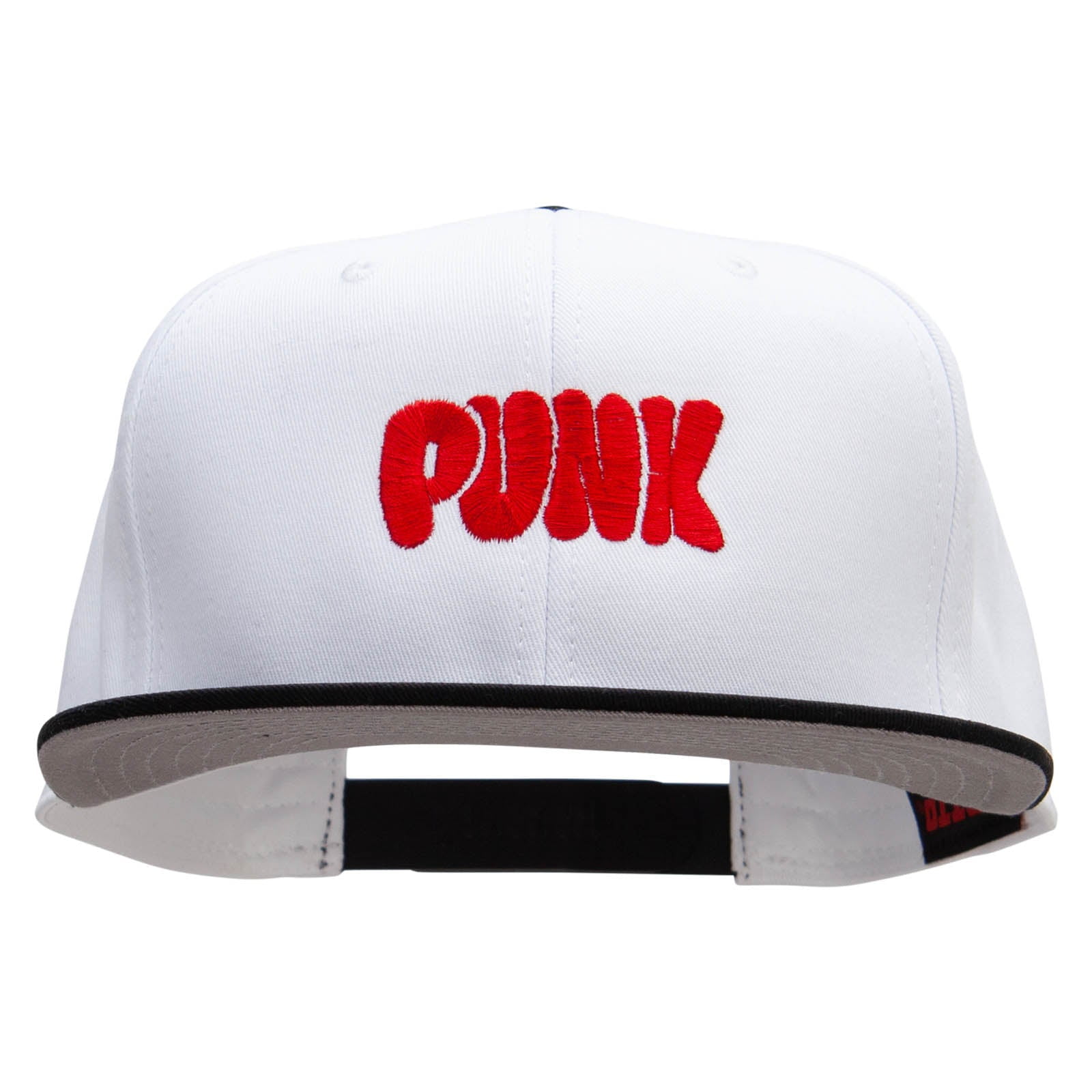 Punk Embroidered Two Tone Superior Cotton Twill Flat Bill Snapback Cap ...