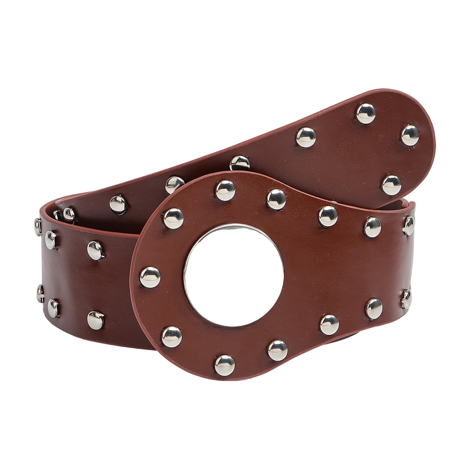 Punk Fashion Belt Heavy Duty Studded Design Waist Girdle PU Leather ...