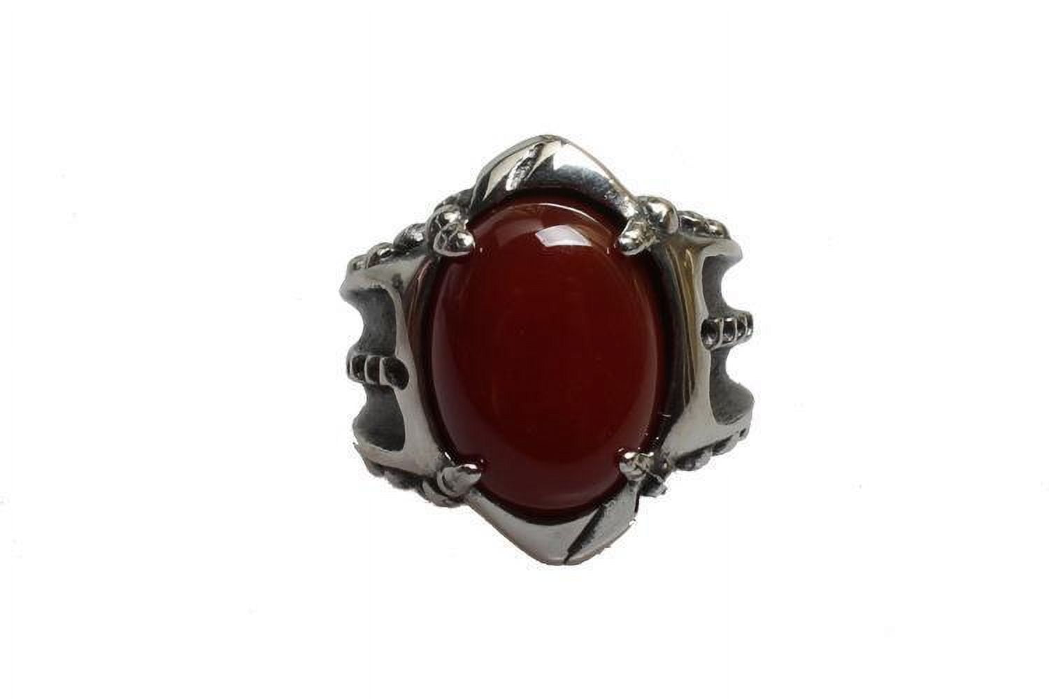 Punk Goth Vintage Gemstone Titanium Steel Casting Men's Ring - Walmart.com