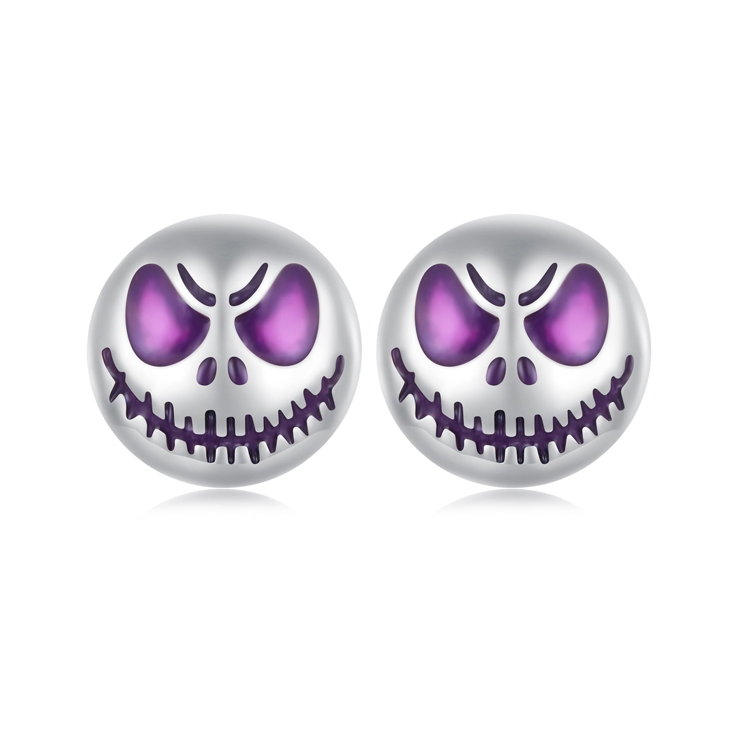 Punk Halloween Skull Face 925 Sterling Silver Stud Earring for Women ...