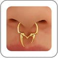 Punk Horns Nose Ring Gold Horn Nasal Nose Cuff Septum Hoop Nose Rings U ...