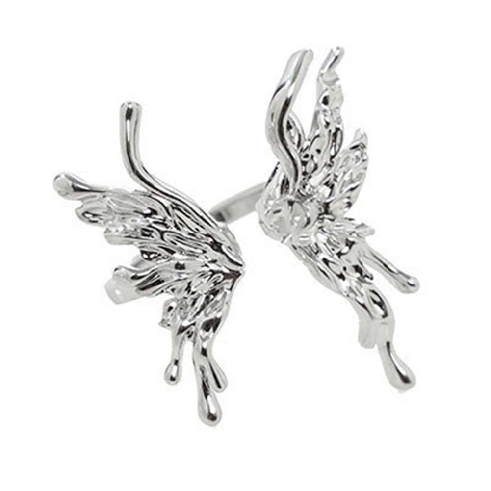Punk Irregular Rings For Women Liquid Metal Butterfly-shape Open UK R ...