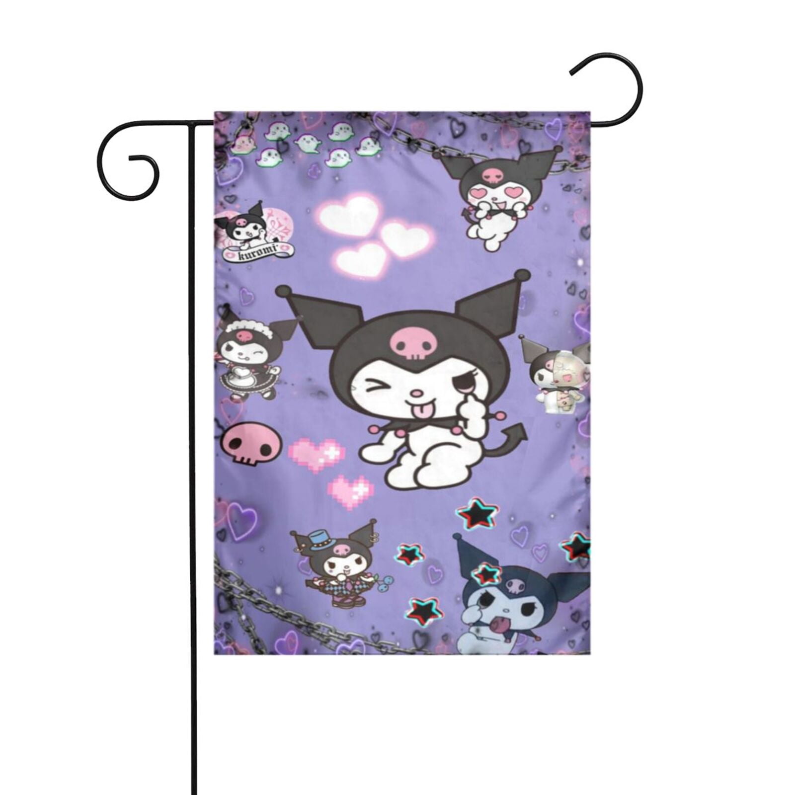 Punk Kuromi Garden Flag Double Sided Outside Cartoon Game Yard Outdoor ...