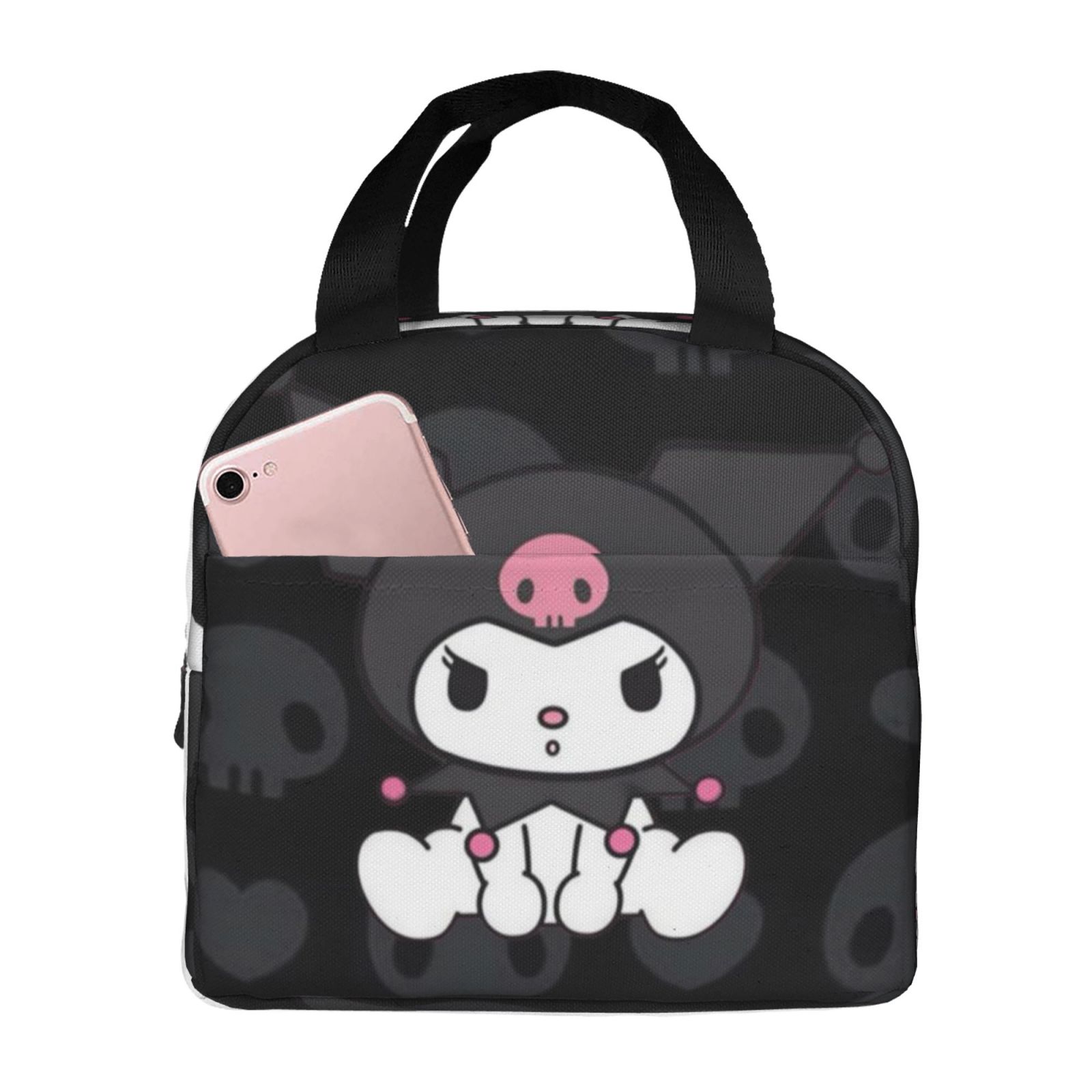 Punk Kuromi Lunch Bag Waterproof Insulated Lunch Box Reusable Bento Bag ...