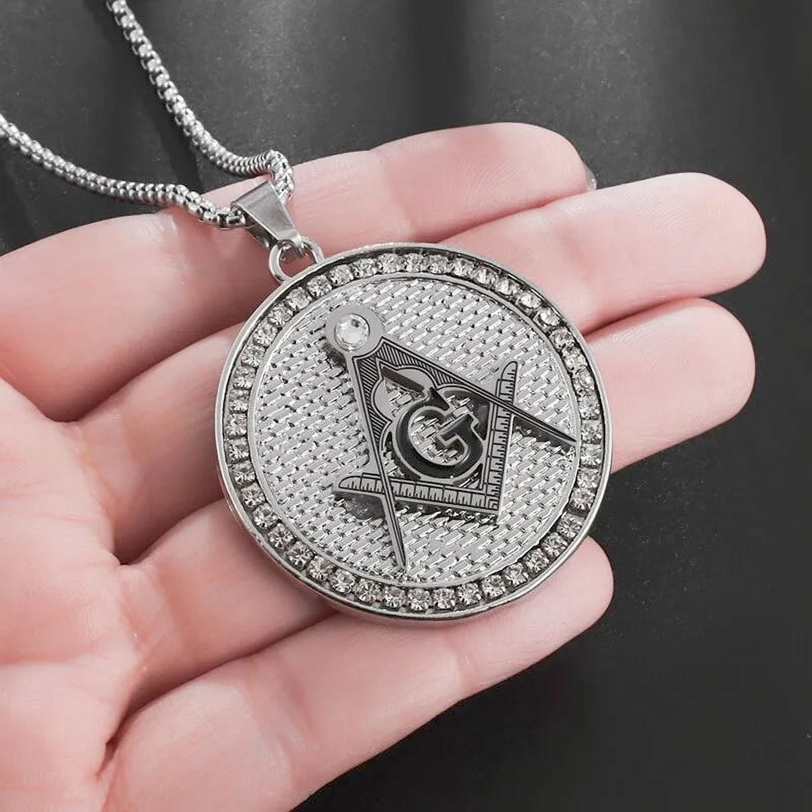 Punk Masonic Symbol Religious Style Hip Hop Masonic 14K Yellow Gold ...