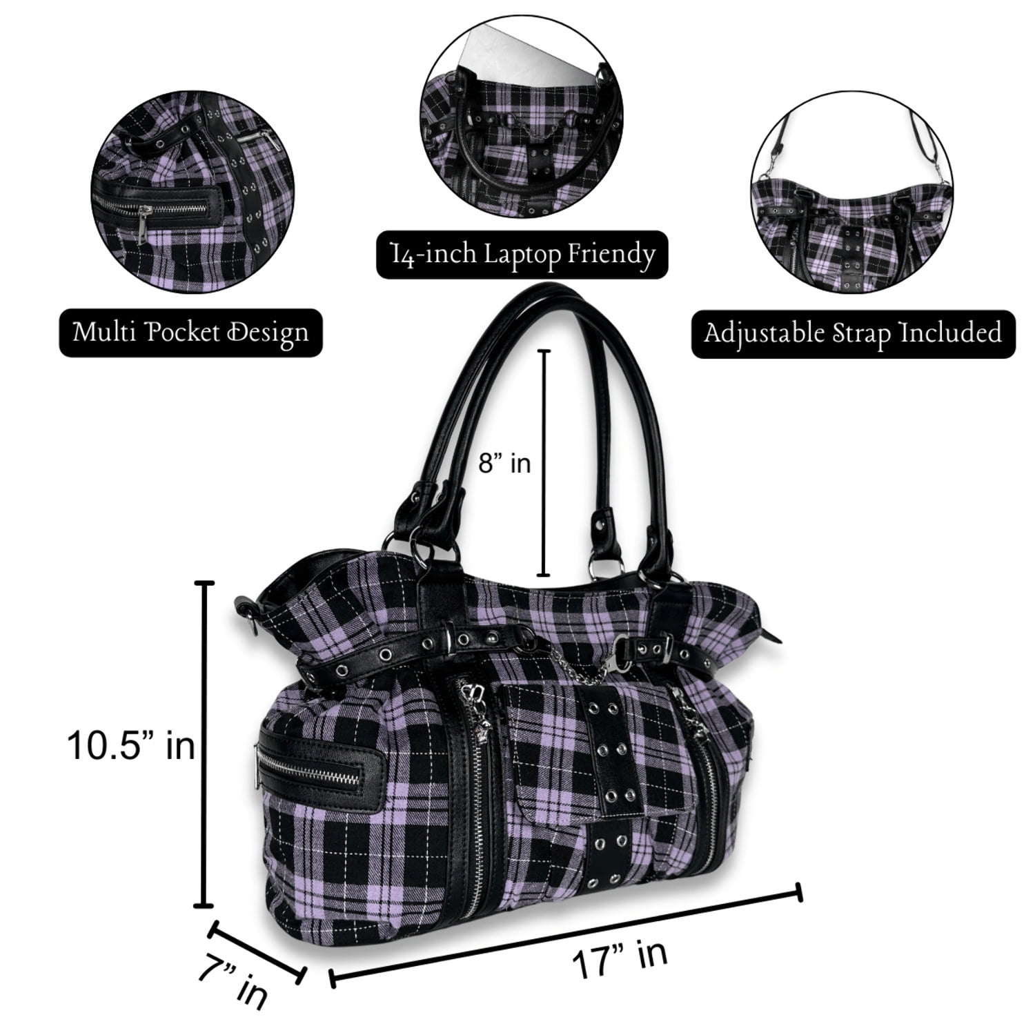 Punk Plaid Shoulder Bags & Crossbody Bag - Walmart.com