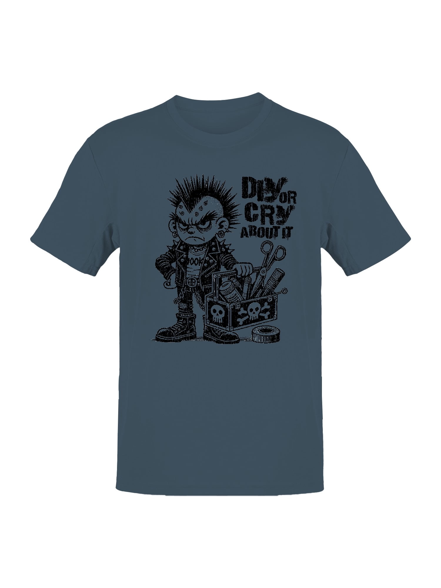 Punk Rock DIY Cartoon Character Men's T-shirt - Walmart.com