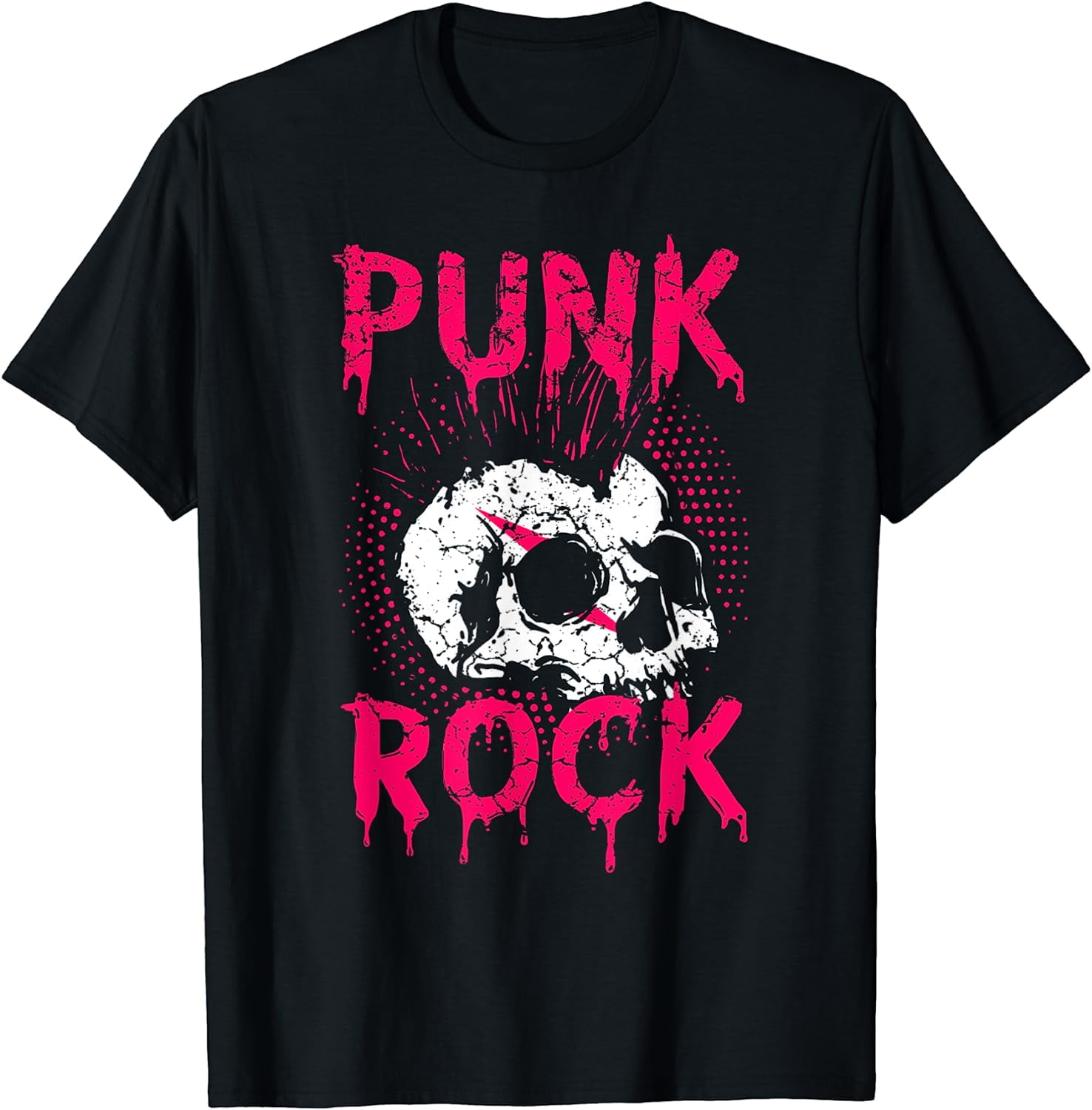 Punk Rock Girl Skull Skeleton Rocker Fans T-Shirt - Walmart.com