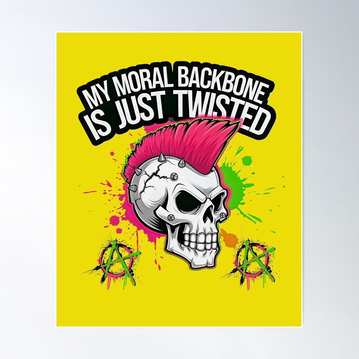 Punk Rock Skull. Poster Wall Art, Modern Wall Decor For Living Room ...