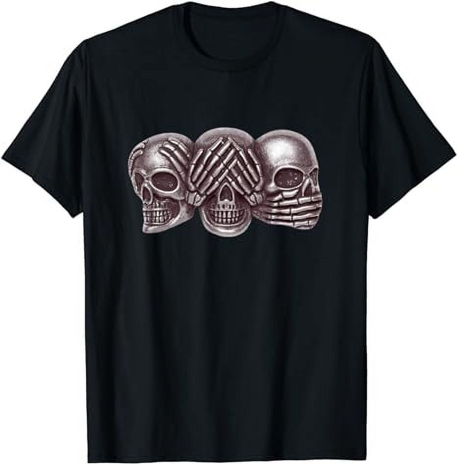 Punk Rock Skull See No Evil Hear No Evil Speak No Evil T-Shirt ...