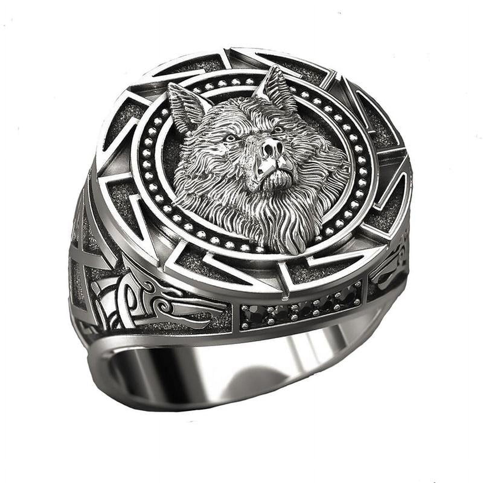 Punk Silver Wolf Hand Pattern Mens Ring Personality Rings Jewelry ...