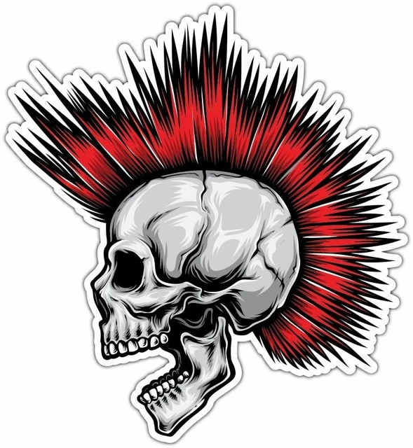 Punk Skull Red Hair Music Car Stickerphone Decal Water Bottle Stickers ...