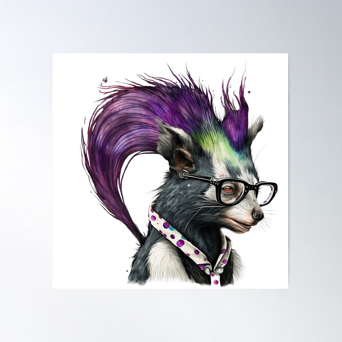Punk Skunk Poster Wall Art, Modern Wall Decor For Living Room Bedroom ...