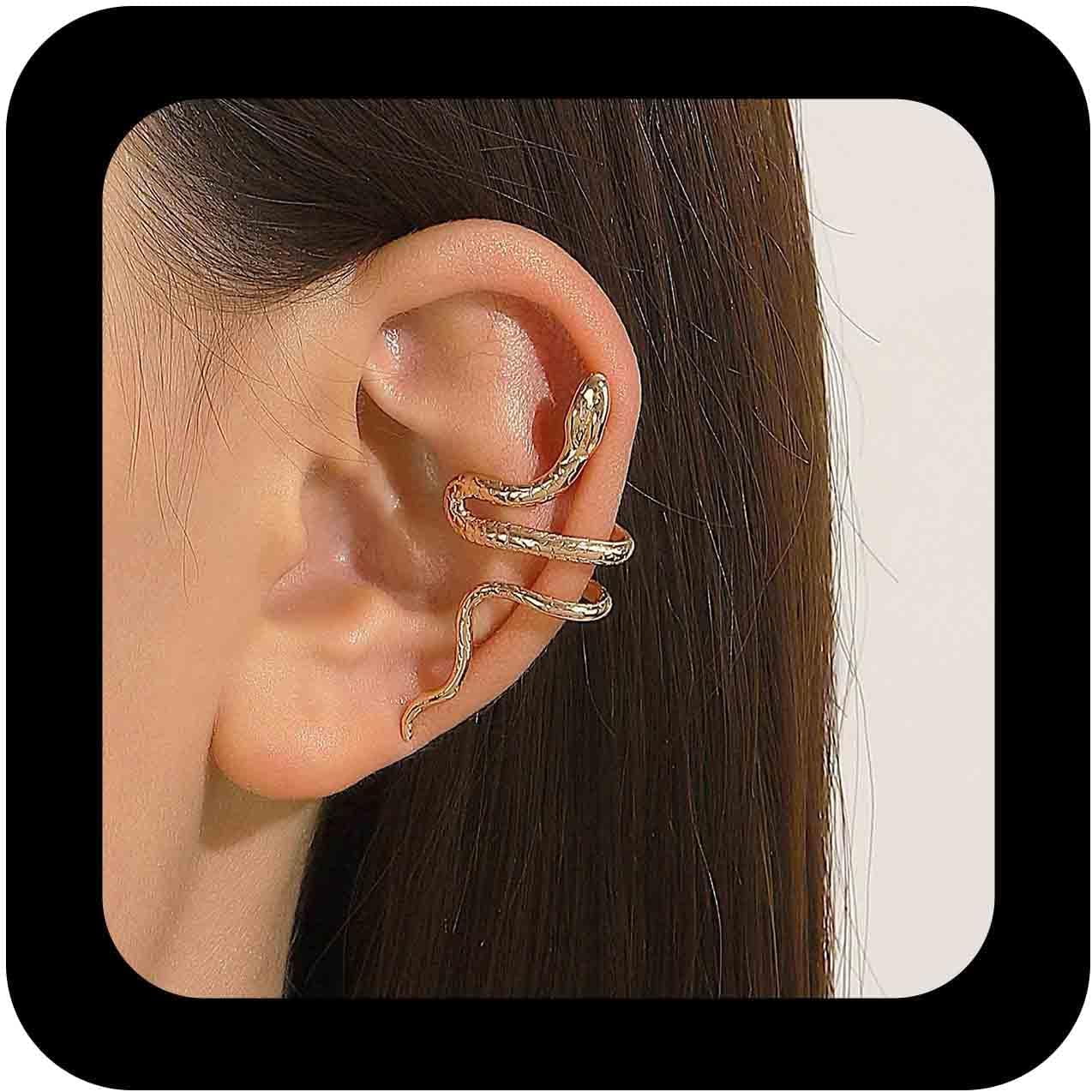 Punk Snake Ear Cuff Earring Gold Snake Serpent Cartilage Earring Metal ...