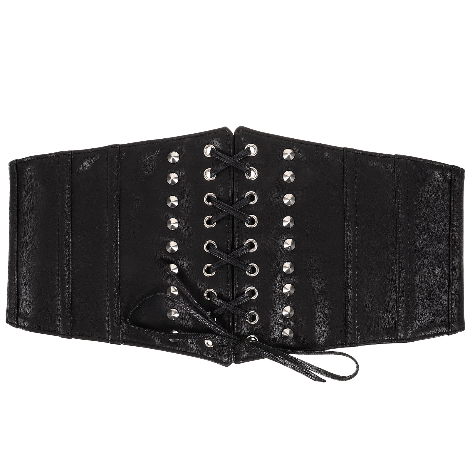 Punk Spiked Eyelet Loose Tight Elastic Lace Belt Strap Iron Cinturon ...