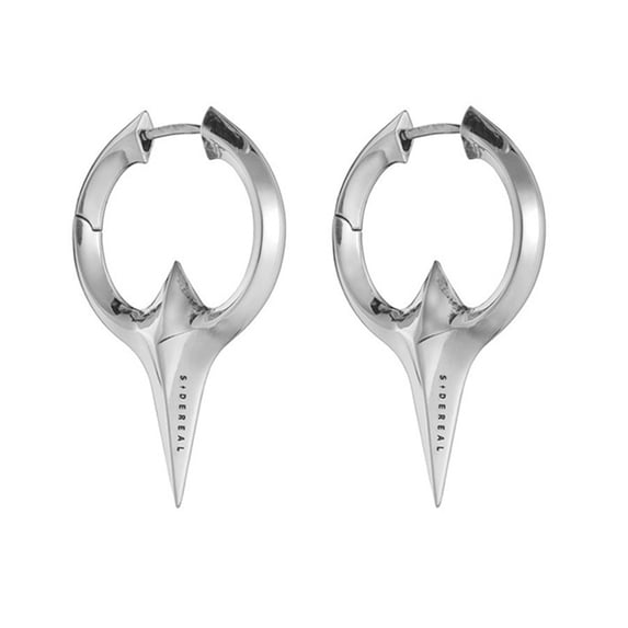 Punk Spikes Rivet Hoop Earrings For Women Metal Huggie Earrings Ear ...