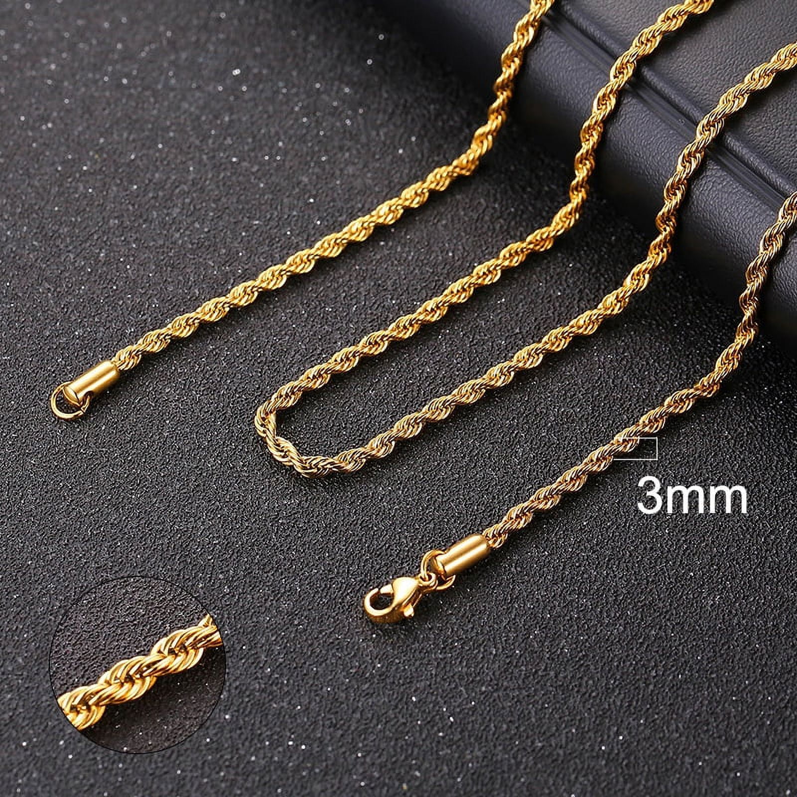 Punk Stainless Steel Curb Link Chain Necklace Vintage Gold Color Metal ...