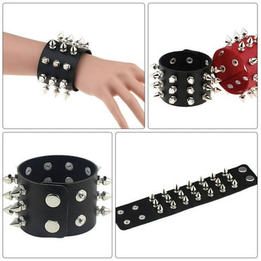 Punk Style Bracelet Alternative Bangle Three Row Cuspidal Spikes ...
