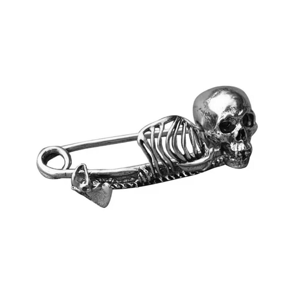 Punk Style Skull Brooch Gothic Skeleton Badge Lapel Pin Spooky ...