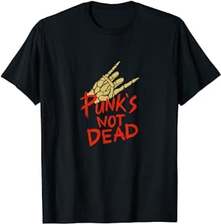 Punk's Not Dead, Anarchy Motif Shirt, Graffiti Style Print T-Shirt ...