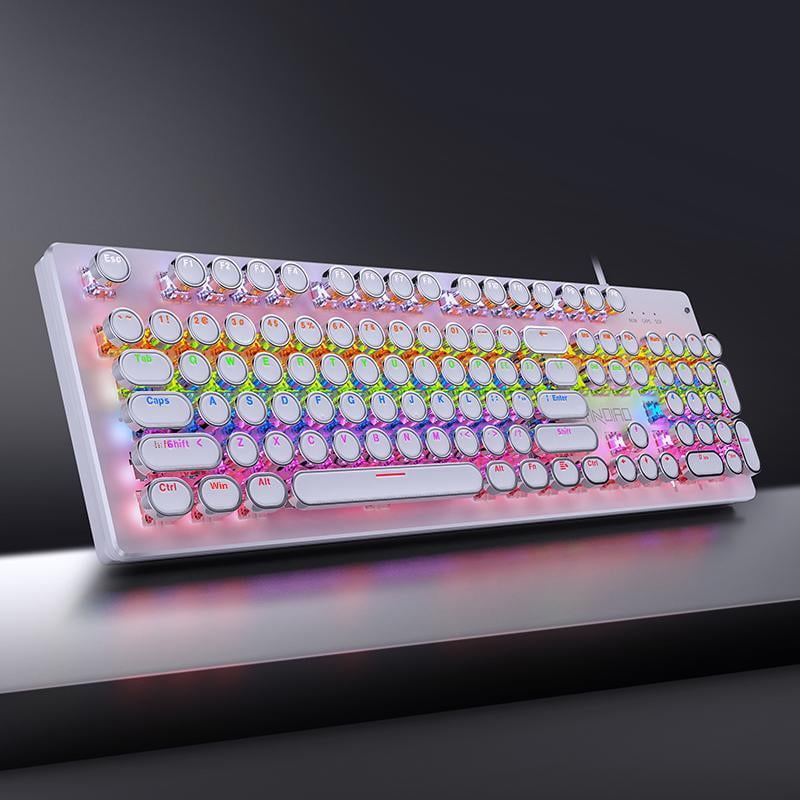 Punk-style Round Mechanical Keyboard, USB-A Wired Mechanical Keyboard ...