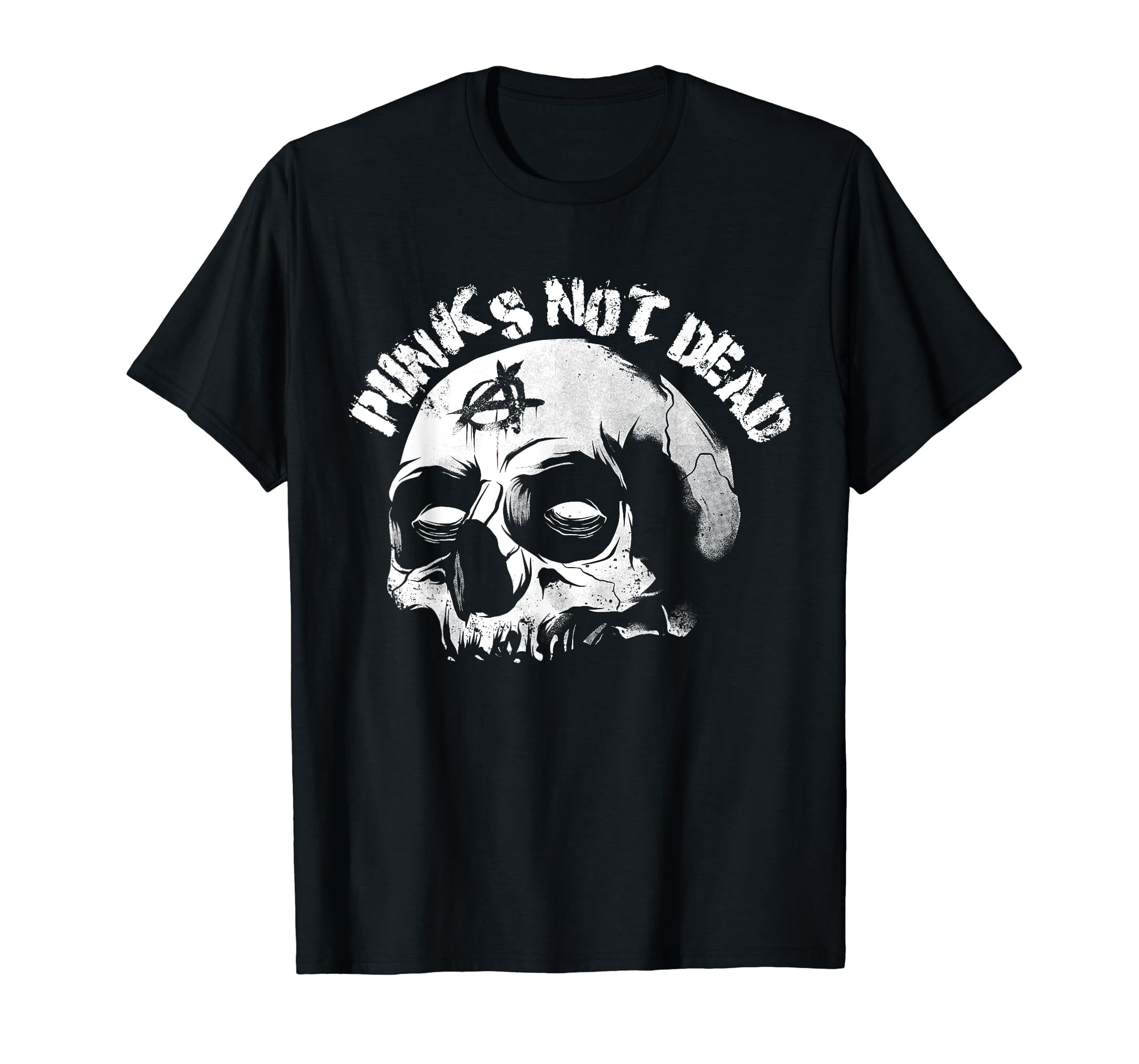 Punks Not Dead Punk Rock Skull Style Punk's Anarchy Rocker T-Shirt ...