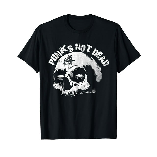 Punks Not Dead Punk Rock Skull Style Punk's Anarchy Rocker T-Shirt ...