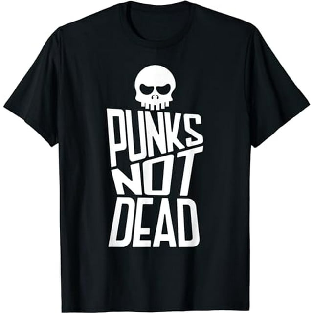 Punks Not Dead Skeleton Music Skull Aesthetic Subculture T-Shirt ...