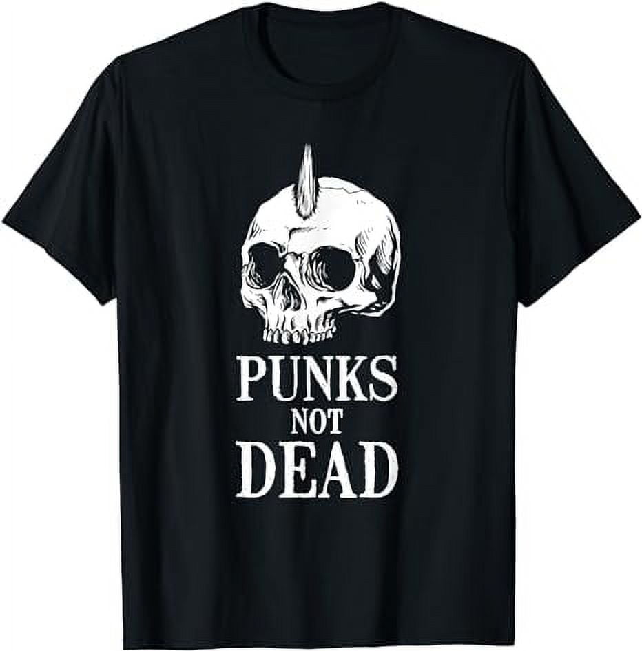 Punks Not Dead Skeleton Skull Heavy Metal Rock Music Band T-Shirt ...