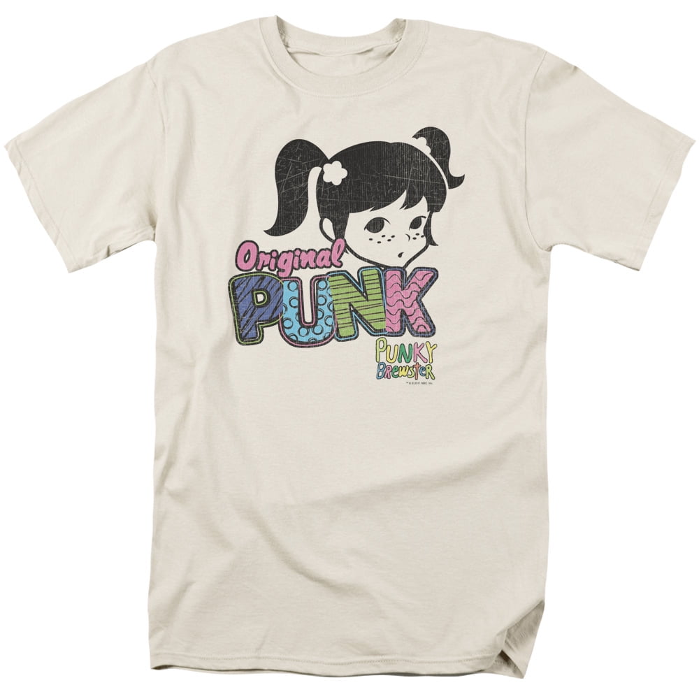 Punky Brewster Punk Gear Mens Short Sleeve Shirt (Cream, ) - Walmart.com
