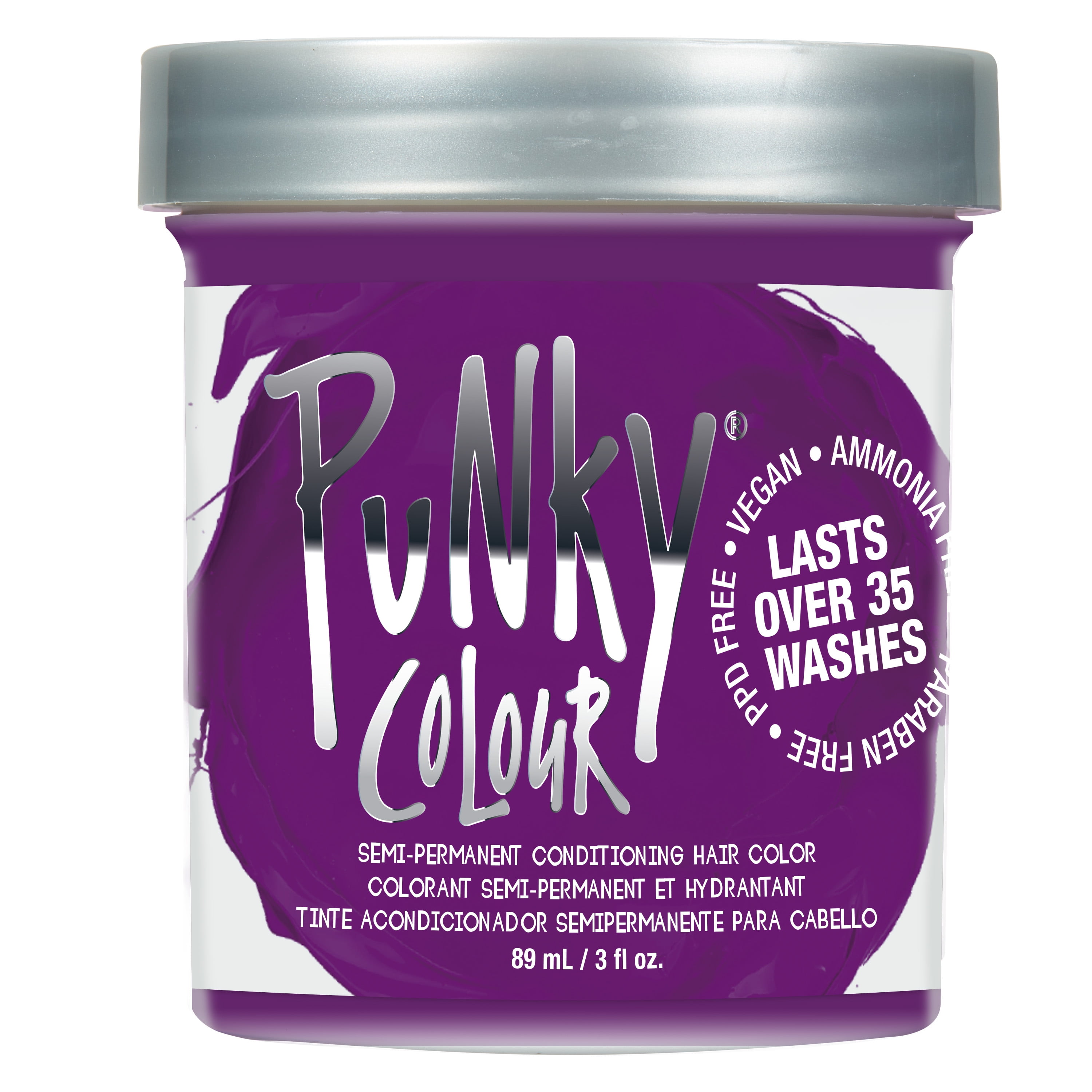 Punky Colour Unisex Semi-Permanent Hair Color, Purple, All Ages, 3.0 oz ...