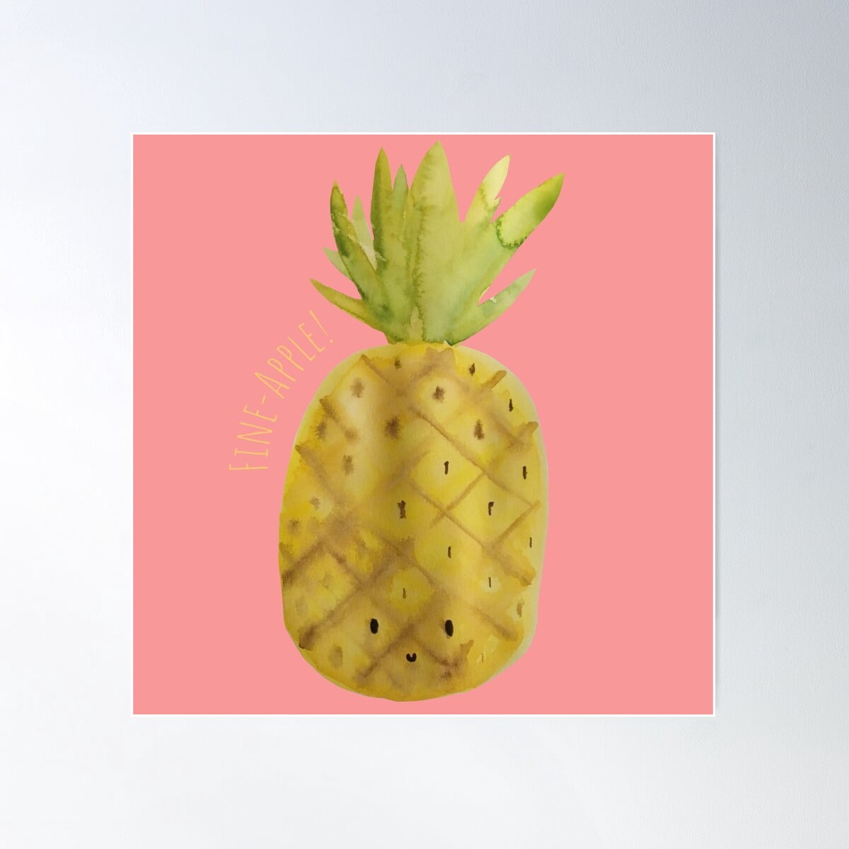 Punny Pineapple Poster Wall Art, Modern Wall Decor For Living Room ...