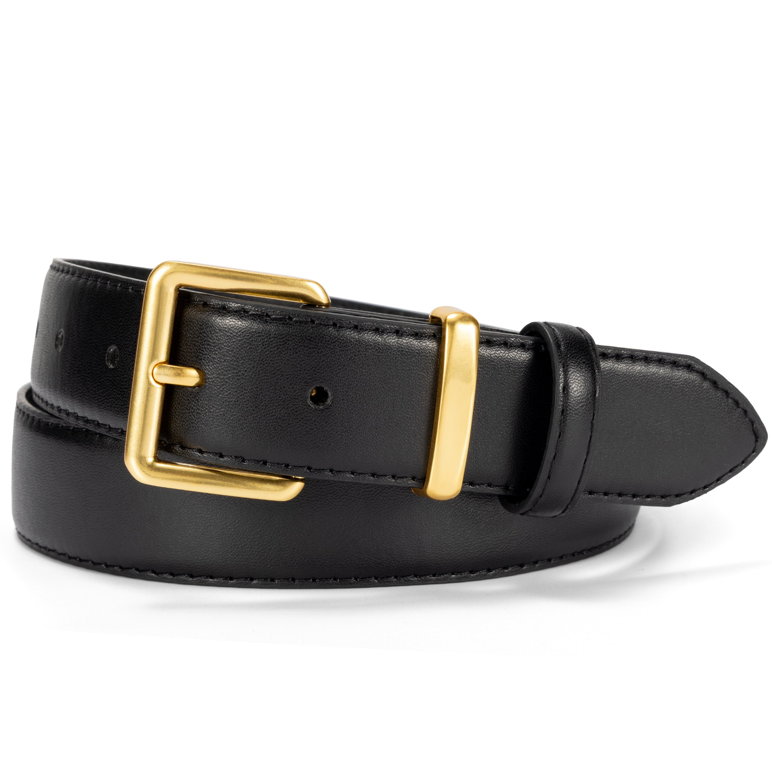 Punplita Belt for Women Faux Leather Belt with Vintage Gold Buckle for ...