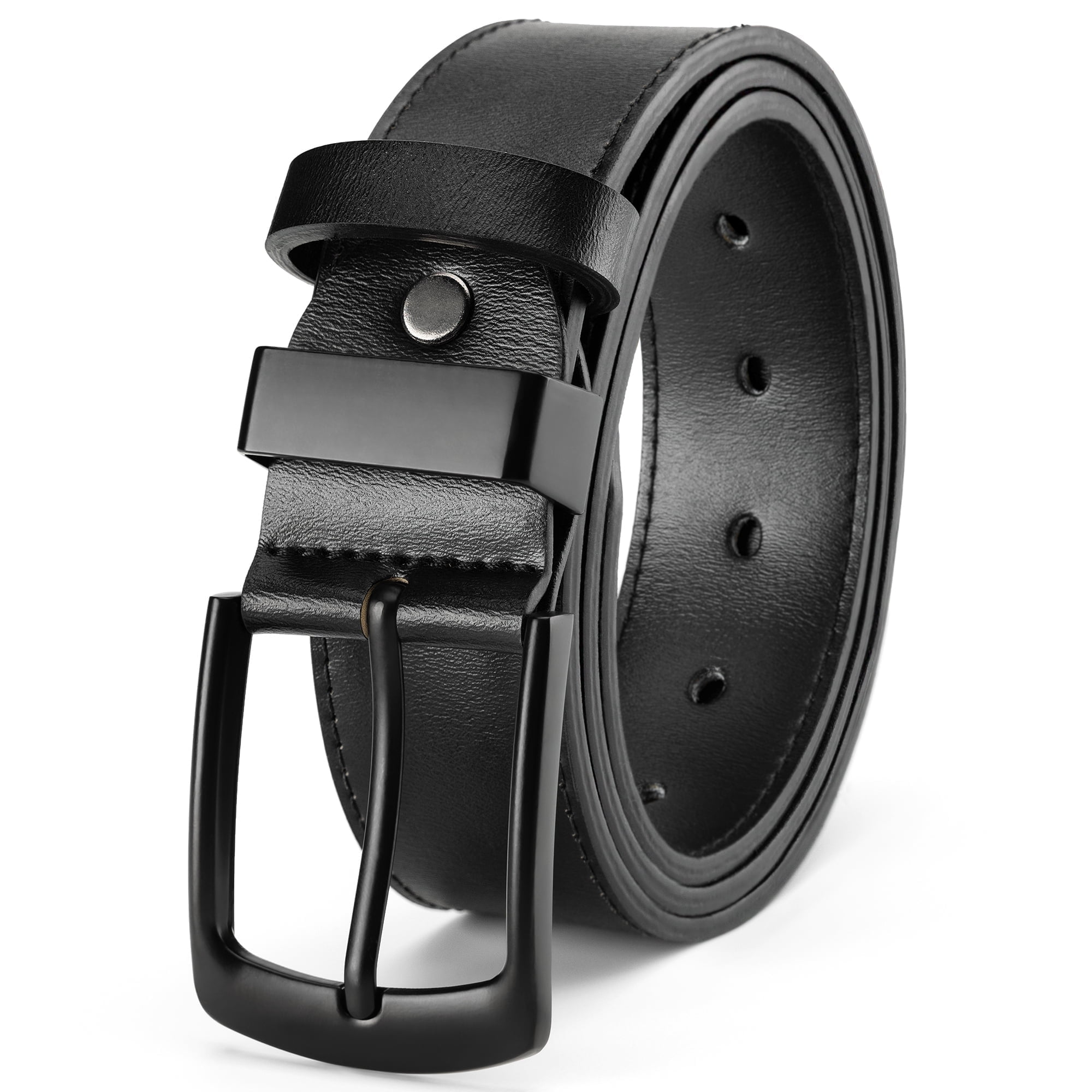 Punplita Men Belt Leather Belts for Men Black Belts for Jeans Pants ...