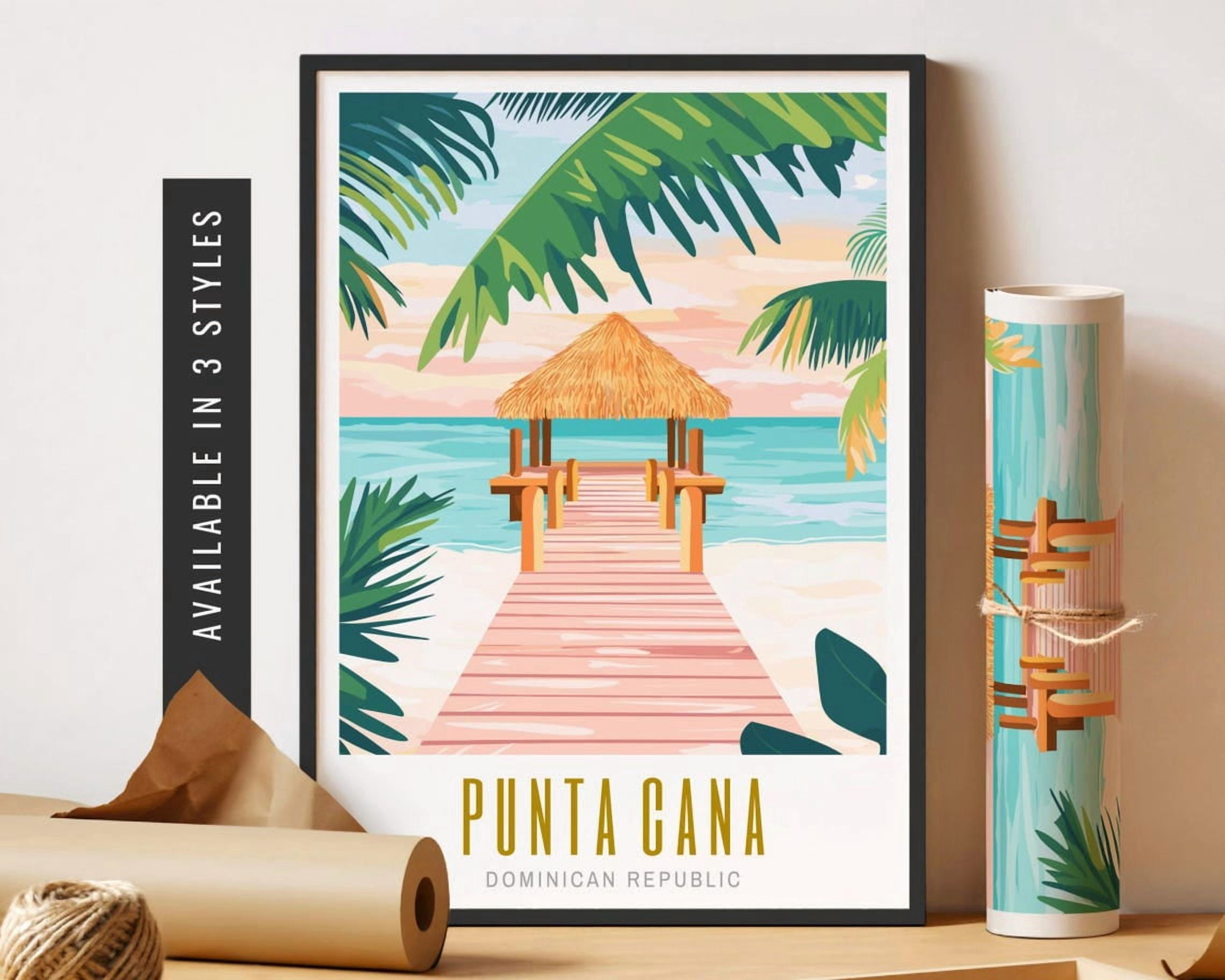 Punta Cana Dominican Republic Poster Travel Souvenir Art Beach Decor ...