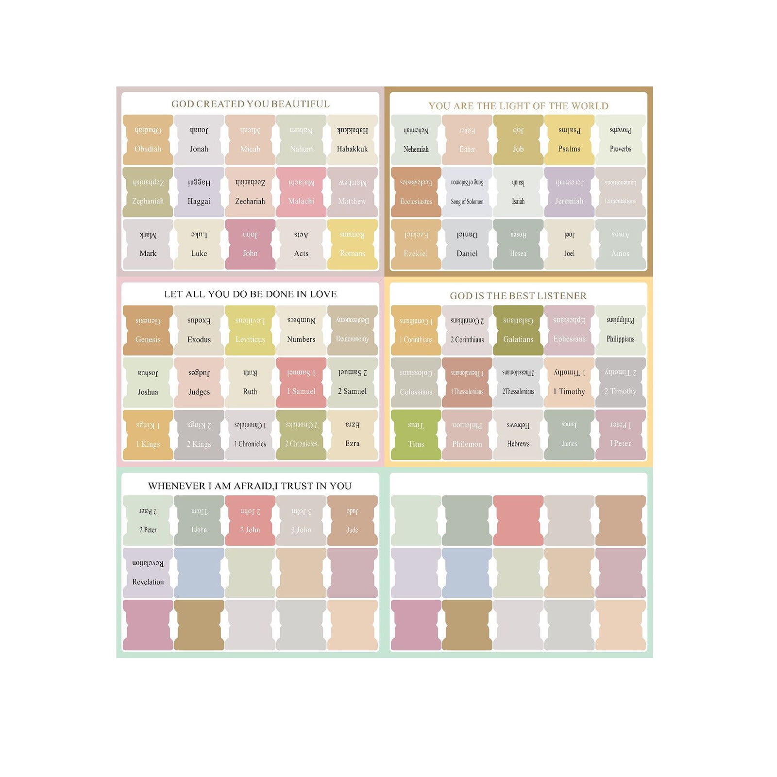 Puntoco Bible Tabs with Unique Stickers, Bible Tabs for Women ...