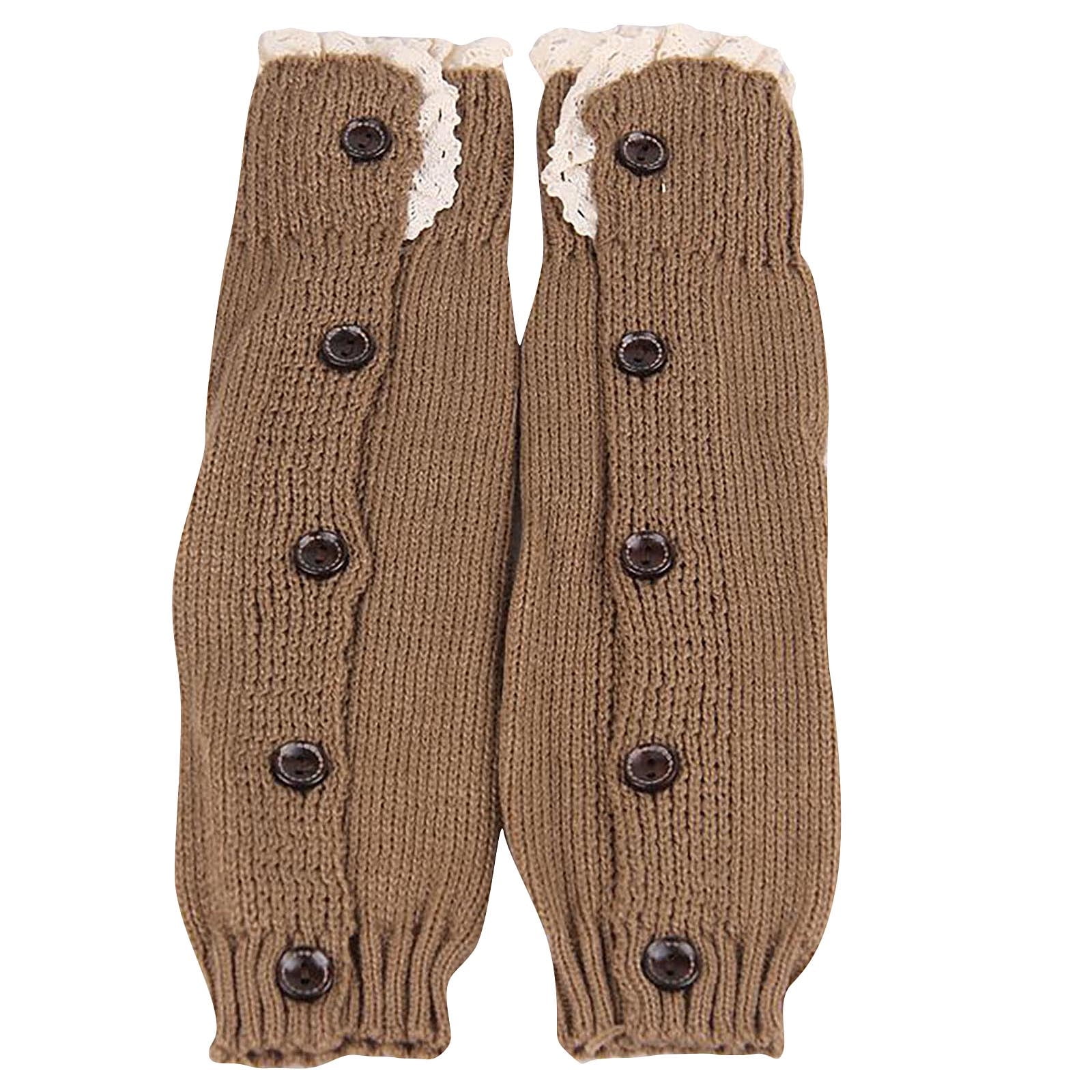 Puntoco Clearance Children Boot Cuffs Winter Buttons Knit Leg Warmers ...
