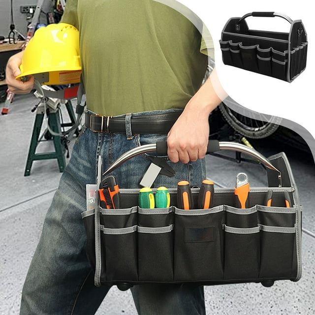 Puntoco Multi-Compartment Tool Box Heavy-Duty Tool Case Large Capacity ...