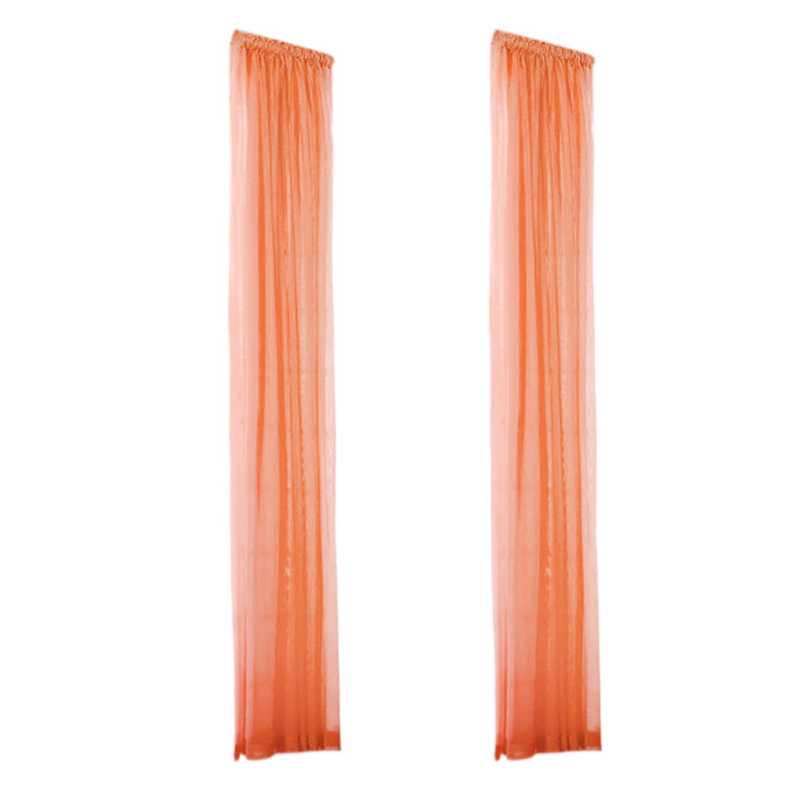 Puntoco Rainbow Sheer Curtains Long Ombre Colorful Faux Linen Texture 2 ...