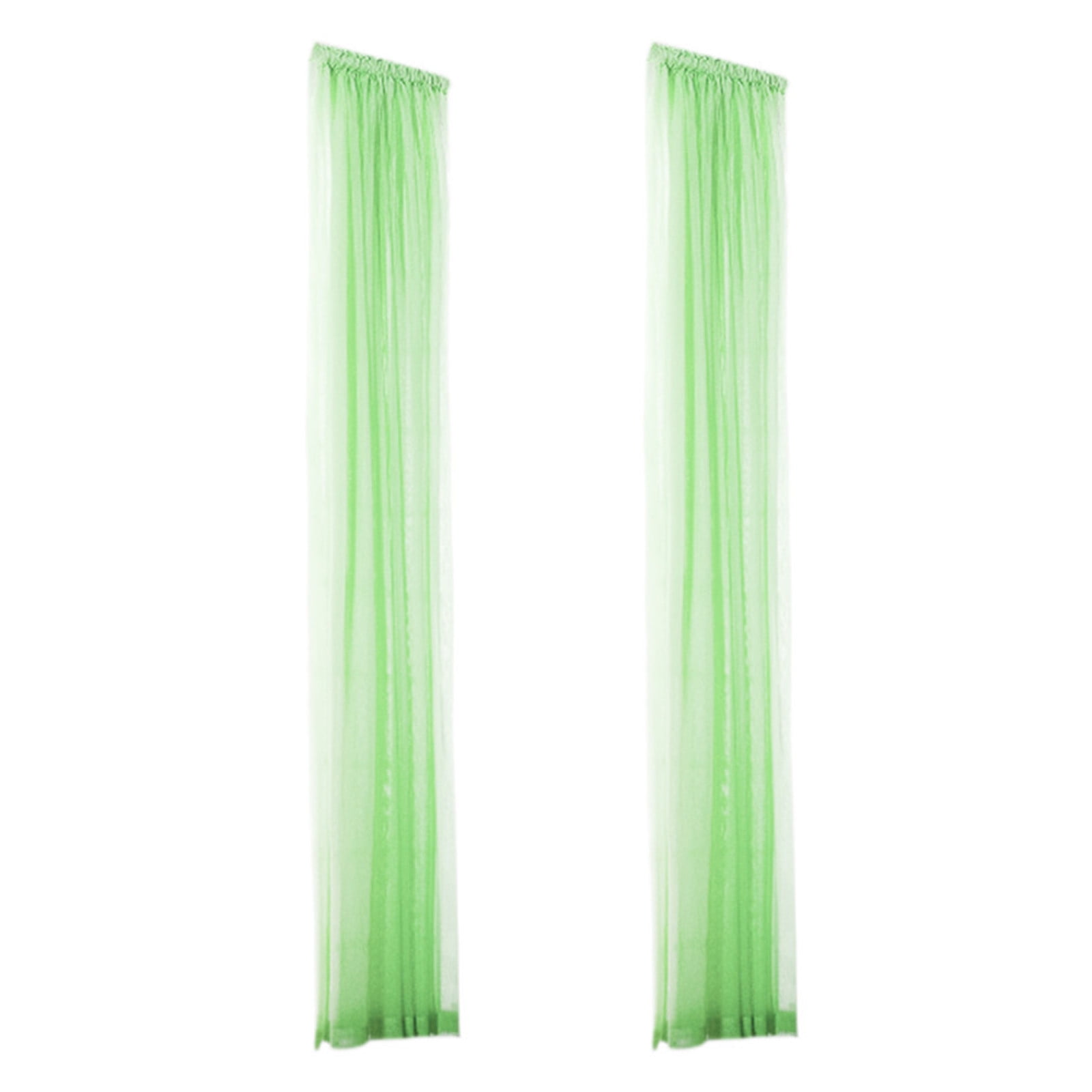 Puntoco Rainbow Sheer Curtains Long Ombre Colorful Faux Linen Texture 2 ...