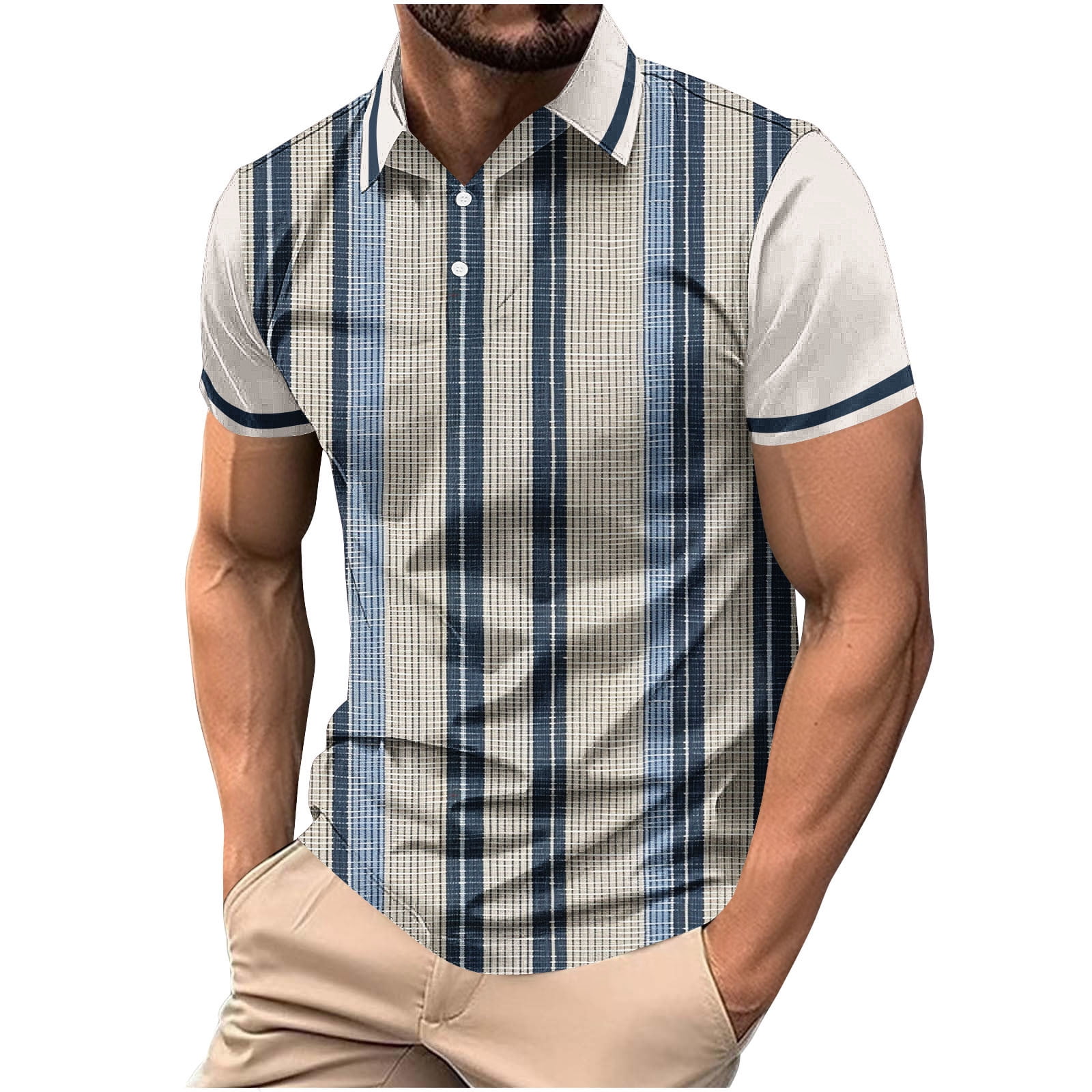 Puntoco Summer tops Men's Polo Shirt Short/Long Sleeve Casual Slim-fit ...