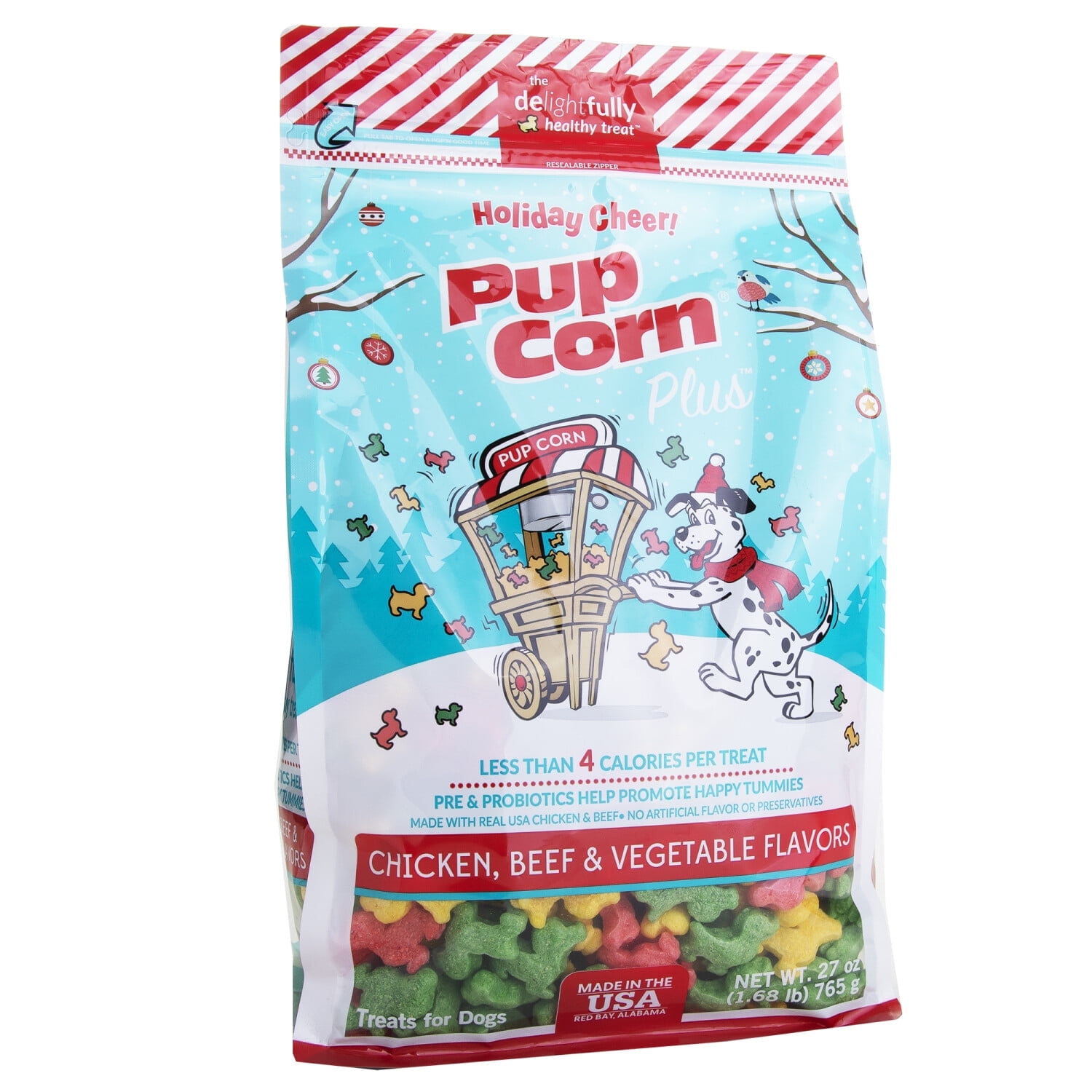 Pup Corn Plus Chicken Snacks: Holiday Cheer Puffed Dog Treats - Walmart.com