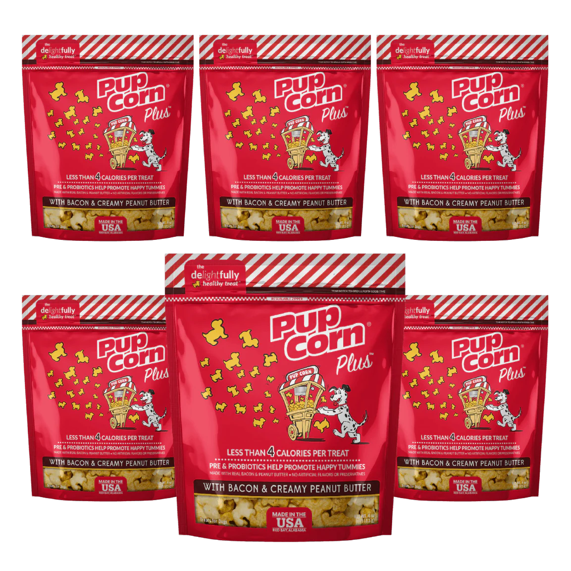 Pup Corn Plus with Bacon and Peanut Butter Puffed Dog Treats - 4 oz (6 ...