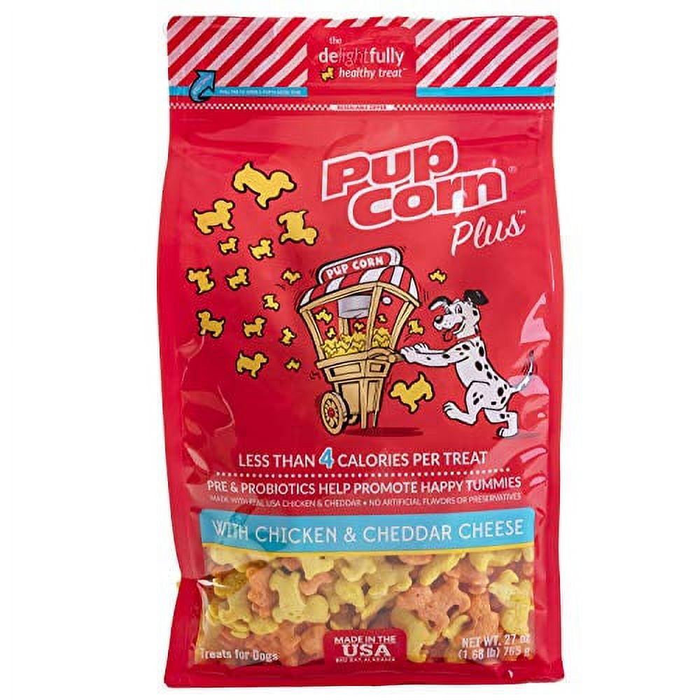 Pup Corn Plus with Chicken & Cheddar Cheese Puffed Dog Treats - Walmart.com