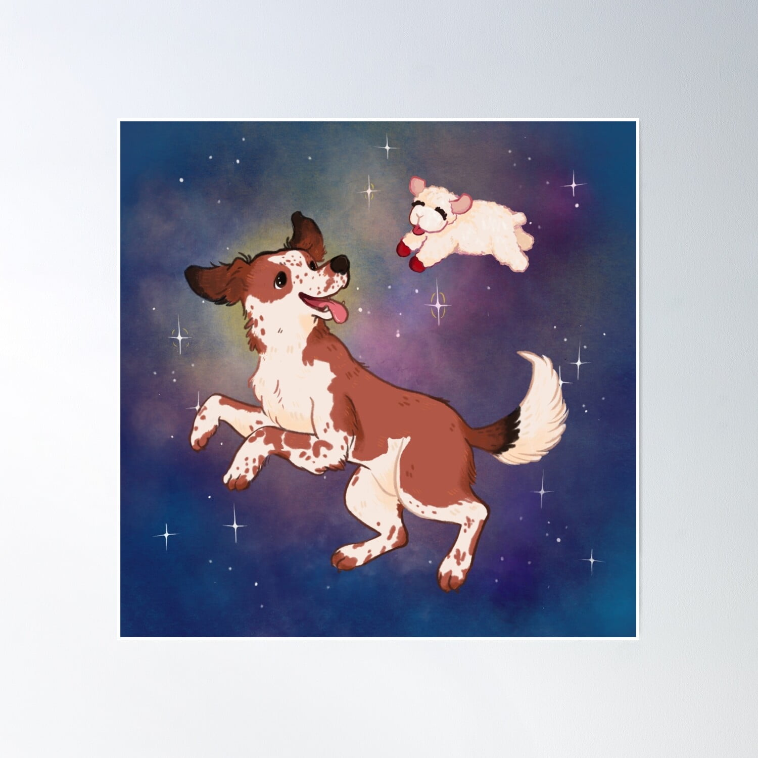 Pup In Space Poster Wall Art, Modern Wall Decor, 24x24 UNFRAMED ...