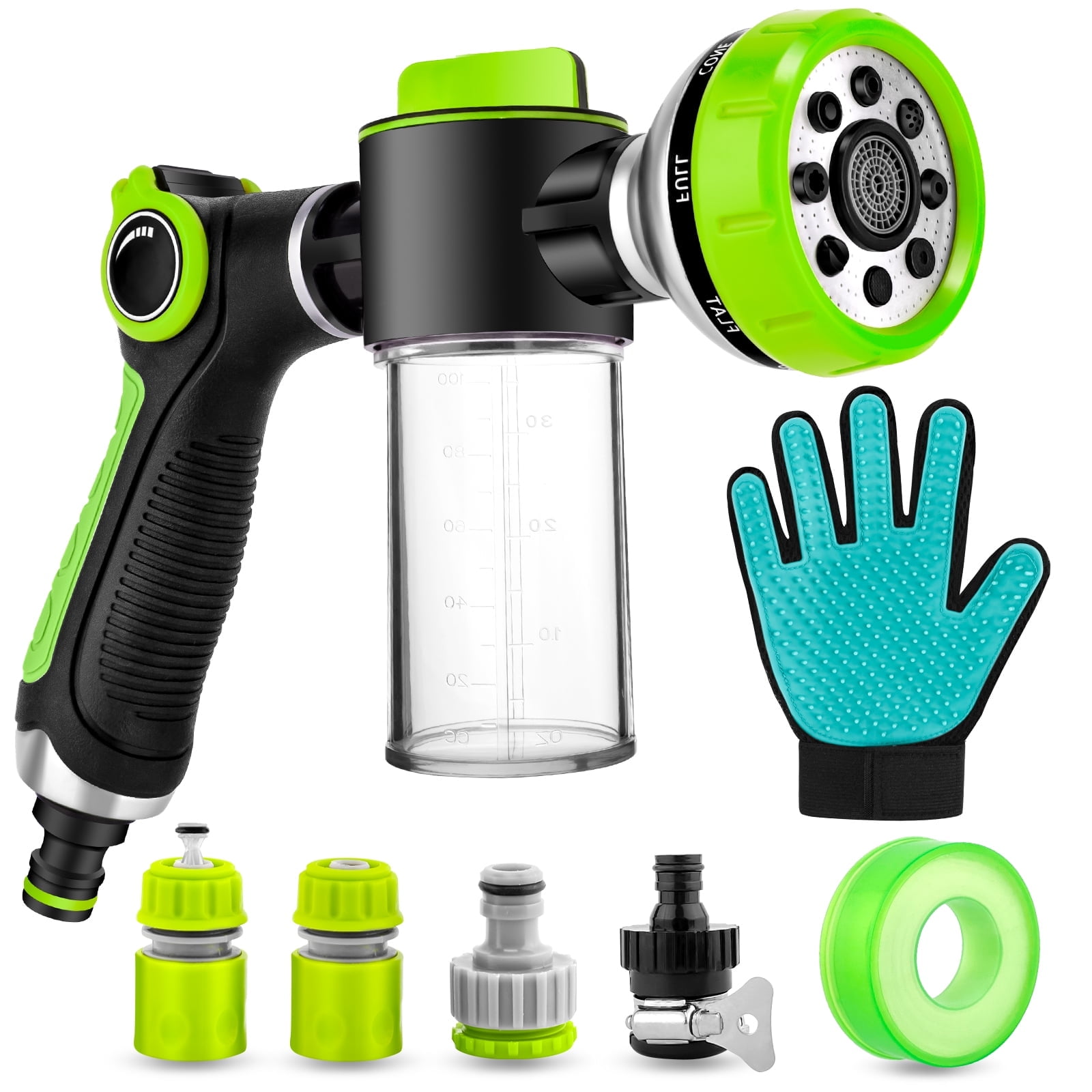 Pup Jet Dog Wash Hose Attachment, 8-in-1 Sprayer Mode Garden Hose ...