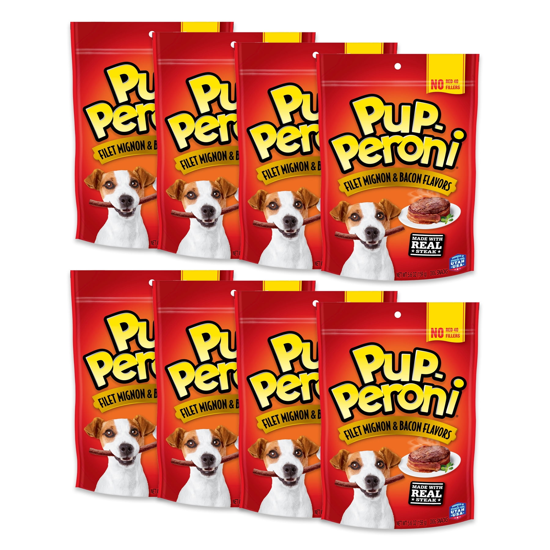 Pup-Peroni Dog Snacks: 5.6oz Filet Mignon & Bacon Flavor Treats (Pack ...