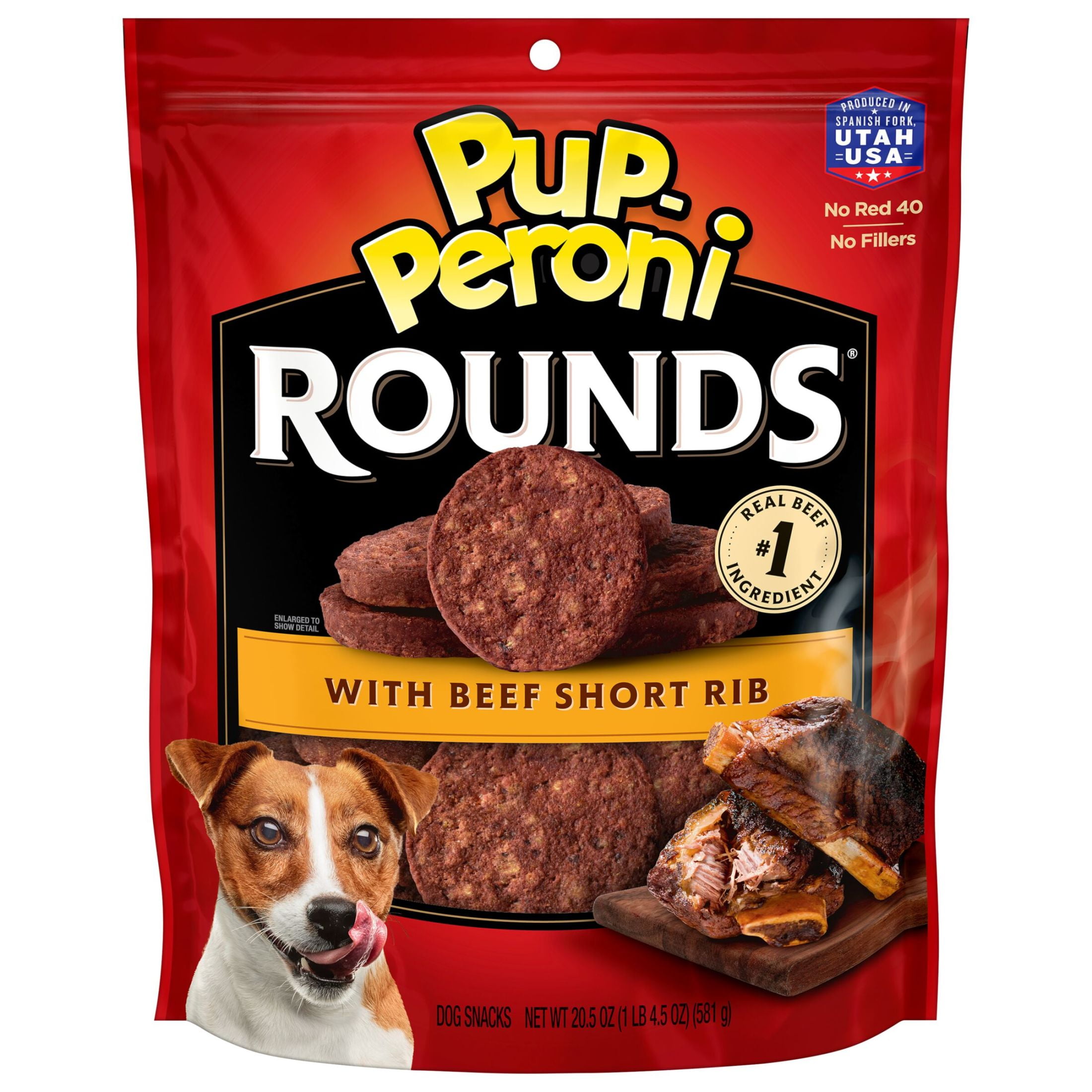 Pup Peroni Rounds Dog Treats With Beef Short Rib, 20.5 oz Bag - Walmart.com